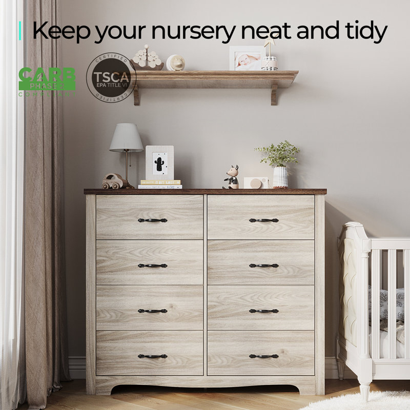 Laurel Foundry Modern Farmhouse Kaiser 8 Drawer 47.2 W Double Dresser Reviews Wayfair